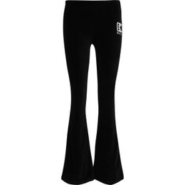 Karl Kani Damen Leggings "Karl Kani Damen KW223-016-1 KK OG Velvet Flared Leggings"schwarz, Gr. L, 95% Polyester, 5% Elasthan, Hosen