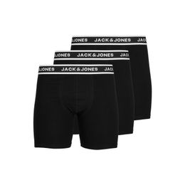Jack & Jones JACK & JONES Herren Boxershorts "Boxershort JACSOLID BOXER BRIEFS 3P 3er Pack", Gr. S, schwarz, Obermaterial: 95% Baumwolle CO. 5% Elasthan EL.,