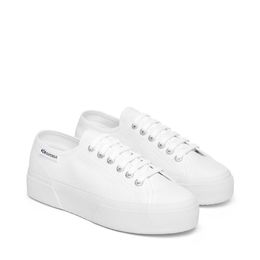 Superga Damen Plateausneaker "3740 PLATFORM LEGGERA", Gr. 38, wei&szlig;, Textil, Schuhe