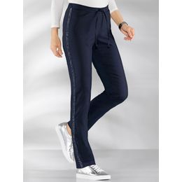 Classic Basics Damen Stretch-Hose, blau, Gr. 40, unifarben, 83% Polyester, 13% Viskose, 4% Elasthan, Hosen