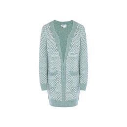 Sidona Strickjacke Damen Gr&ouml;&szlig;e M/L aqua / wei&szlig;
