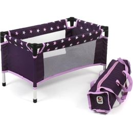 Bayer Chic 2000 CHIC2000 Kinder Puppenbett "Puppen-Reisebett", lila, Stahl, Stoff, B:31cm H:32cm T:54cm, Puppenm&ouml;bel, mit Stoff-Tragetasche