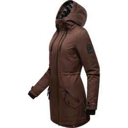 Navahoo Damen Wintermantel "Avrille II", braun, Gr. XS, Oberstoff: 70% Baumwolle, 30% Polyester; Futter: 100% Polyester; Wattierung: 100% Polyester;