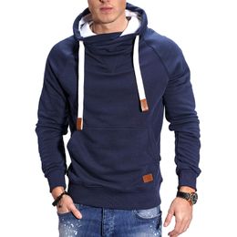 behype Herren Kapuzensweatshirt "JULES", blau, Gr. S, unifarben, 70% Baumwolle, 30% Polyester, Sweatshirts, mit hohem Kragen
