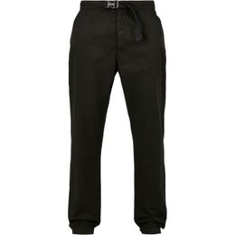 Urban Classics Herren Stoffhose "Urban Classics Herren Straight Leg Chino with Belt"schwarz, Gr. 32, unifarben, 100% Baumwolle, Hosen