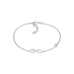 Elli Damen Armband "Infinity Unendlich Zeichen Mondstein 925 Silber", 16cm,mit Steinen, Silber 925 (Sterlingsilber), silber, Silber 925