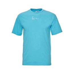 Karl Kani Herren Kurzarmshirt "Karl Kani Herren KK Small Signature Kanilife Tee"cyan blau, Gr. XS, bedruckt, 100% Baumwolle, Shirts