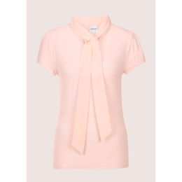Madeleine Mode MADELEINE Damen Kurzarmshirt "Blusenshirt Kurzarmoberteil mit Schluppe", rosa, Gr. 34, Obermaterial: 95% Viskose CV. 5% Elasthan EL., Shirts