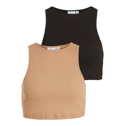 Vila Top Damen Gr&ouml;&szlig;e S braun / schwarz