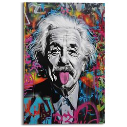 Deco-Panel Reinders, B:60cm H:90cm T:2cm, bunt, Bilder, "Graffiti Einstein", Hobbyraum - Mehrfarbig - MDF - Street Art - 60x90 cm