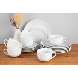 OTTO HOME Kaffeeservice "Angi", 18 Stk., wei&szlig;, Geschirr-Sets, Geschirr-Set, harmonische, trendige Coupeform