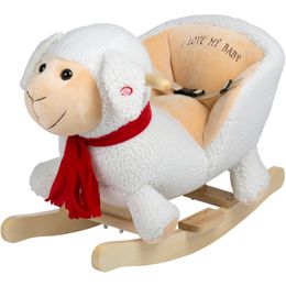 BABYGO Baby Schaukeltier "Rocker Sheep", rot, Pl&uuml;sch, B:32cm H:52cm L:61cm, Schaukeltiere, mit Kufen und Griffen aus Birkenholz; Made in Europe