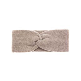 Zwillingsherz Damen Stirnband ""Classic""beige, Strick, Kaschmir, M&uuml;tzen, Knoten vorn, Cashmere, Feinstrick