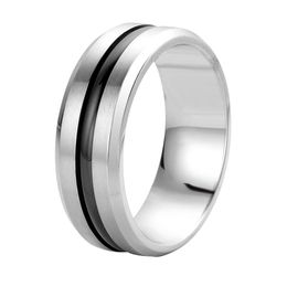 Lucardi Ring Herren Gr&ouml;&szlig;e 63 schwarz / silber