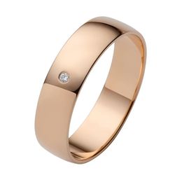 Firetti Damen Trauring "Schmuck Geschenk Gold Hochzeit Ehering Trauring "LIEBE"", 18, 0,01 SI = kleine Einschl&uuml;sse mit Brillant, Ros&eacute;gold 375, 5mm,