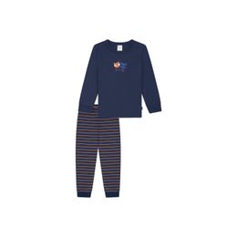 Schiesser Jungen Schlafanzug "Pyjama Kids Nightwear", Gr. 140, blau, Obermaterial: 100% Baumwolle CO., Homewear-Sets