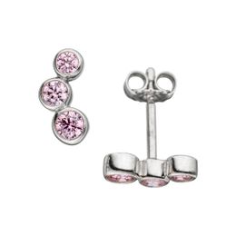 Jobo Damen Paar Ohrstecker "Ohrringe Silberohrringe 10 mm", Silber 925 (Sterlingsilber)rosa, rosa, Silber 925 (Sterlingsilber), Ohrringe, 925 Silber
