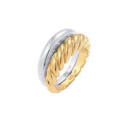 Elli Premium Ring 'Twisted' female Gold, Silver size 52