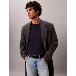 Herren Langarmshirt "LS EASY MONOGRAM TEE"schwarz sapphire, Gr. M, Calvin Klein Jeans, unifarben, Web, Obermaterial: 100% Baumwolle, Shirts, Mit