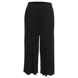Lascana Damen Culotte, schwarz, Gr. 38, unifarben, Jersey, Obermaterial: 95% Viskose, 5% Elasthan, Hosen, mit extra-weitem Bein und Taschen, bequeme