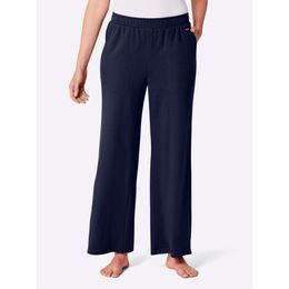 feel good Damen Dehnbund-Hose, Gr. 22, blau, 50% Baumwolle, 50% Polyester, unifarben, Hosen