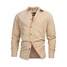 INDICODE Jeans Button Up Shirt 'Caix' male Beige size XXL