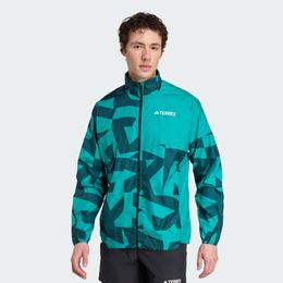 adidas terrex Sportjacke 'Multi Printed Wind' Herren Gr&ouml;&szlig;e XXXL grasgr&uuml;n / dunkelgr&uuml;n
