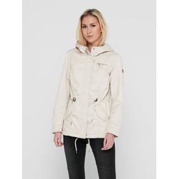 Only Damen Parka "ONLLORCA CANVAS PARKA CC OTW", gelb, Gr. L, unifarben, Web, Obermaterial: 80% Polyester, 20% Baumwolle, Jacken, mit Kapuze