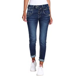 Gang Damen Slim-fit-Jeans "94MARGE"deep mid wash, Gr. 34, Denim/Jeans, Obermaterial: 65% Baumwolle, 22% Polyester, 11% Viskose, 2% Elasthan, Jeans,