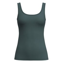 Calida Damen Tanktop "Natural Comfort", Gr. XXSdeep emerald gr&uuml;n, Single Jersey, Obermaterial: 92% Baumwolle, 8% Elasthan, Tops, elastisch,