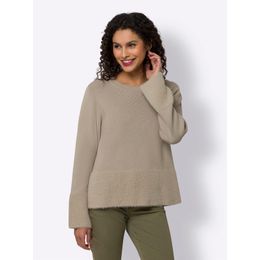 Heine Damen Strickpullover "Pullover", beige, Gr. 34, unifarben, 52% Viskose, 27% Polyester, 21% Polyamid, Besatz:100% Polyamid, Pullover