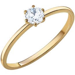 Firetti Damen Fingerring "Schmuck Geschenk Gold 375 Fingerring Damenring Solit&auml;r", 60, Gelbgold 375, 1,5mm, gold, Gelbgold 375, Fingerringe, mit