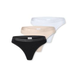 ELLE Tanga Damen Gr&ouml;&szlig;e M creme / schwarz / wei&szlig;