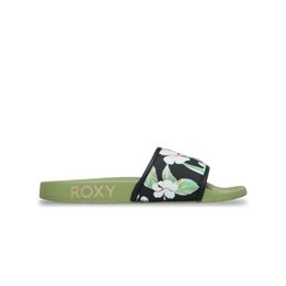 Roxy Damen Sandale "Slippy Iv", Gr. 7, gr&uuml;n, Obermaterial: 100% PU, Futter: 100% Textil, Laufsohle: 100% EVA., Schuhe