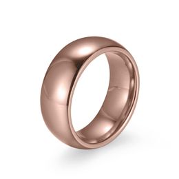 ZEEme Damen Fingerring "Edelstahl ros&eacute;-vergoldet 8mm breit", 016 (50,5), Edelstahl, rot, Edelstahl, Fingerringe