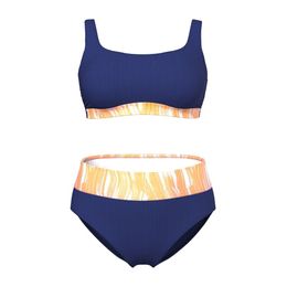 Ulla Popken Bikini Damen Gr&ouml;&szlig;e XL/XXL dunkelblau / orange / wei&szlig;