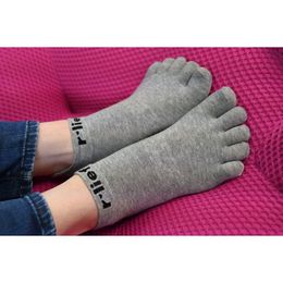 R-L-F No Show Zehensocken Bekleidung Unisex grau