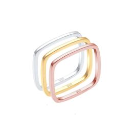 Elli Ring Geo Tri Color Damen Gr&ouml;&szlig;e 58 gold / rosegold / ros&eacute; / silber