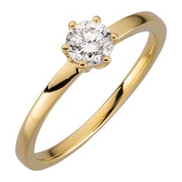 OROLINO Damen Fingerring "Gold 750 mit nat&uuml;rlichem Brillant 0,50 ct.", 058 (18,5), 0,5 P1 = bei 10-facher Vergr&ouml;&szlig;erung erkennbare Einschl&uuml;sse, Gold,