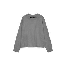 V&eacute;ro Moda VERO MODA Damen Strickpullover "VMBOOM LS O-NECK PULLOVER BOO"medium grau melange, Gr. L, unifarben, Strick, Obermaterial: 85% Polyester, 7%