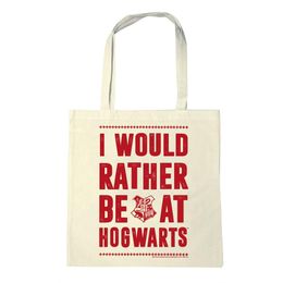 logoshirt Shopper 'Harry Potter - I Would Rather Be At Hogwarts' female Beige size One Size