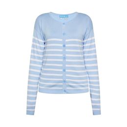 SANIKA Strickjacke Damen Gr&ouml;&szlig;e XXL hellblau / wei&szlig;
