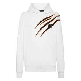 Plein Sport Jungen Sweatshirt "Scratch", wei&szlig;, Gr. XXXL, Obermaterial: 88% Baumwolle, 12% Polyester, Sweatshirts