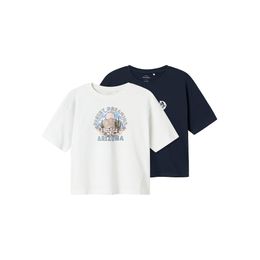 name it T-Shirt 'NKFVEEN' M&auml;dchen Gr&ouml;&szlig;e 158/164 sand / navy / hellblau / wei&szlig;