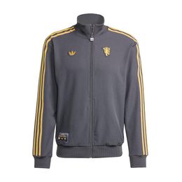 adidas originals Sportsweatjacke 'Manchester United Terrace Icons' Herren Gr&ouml;&szlig;e XL grau / hellorange