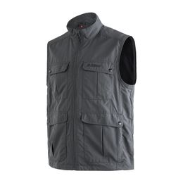Maier Sports Herren Funktionsweste "Valdemar", grau, Gr. 48, 100% Polyamid, Westen, Herren Weste mit mehreren Taschen, atmungsaktive Outdoorweste,