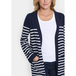 Saint Tropez Damen Strickjacke "GrilaSZ Open Cardigan"baritone ice stripe, Gr. S, gestreift, Strick, Obermaterial: 80% Viskose, 20% Polyacryl,