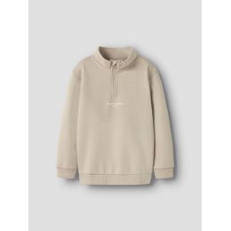 name it Jungen Sweatshirt "NKMBRODY LS NREG SWEAT ZIP BRU NOOS"pure cashmere (blank), Gr. 122, bedruckt, unifarben, Sweatware, Obermaterial: 70%