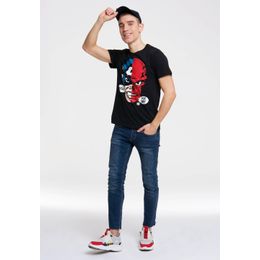 logoshirt Herren T-Shirt "Marvel - Captain America & Red Skull", schwarz, Gr. L, bedruckt, 100% Baumwolle, Shirts, mit Captain America-Motiv