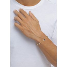 Kuzzoi Armband 'Kleeblatt' Herren Gr&ouml;&szlig;e 19 gold / schwarz
